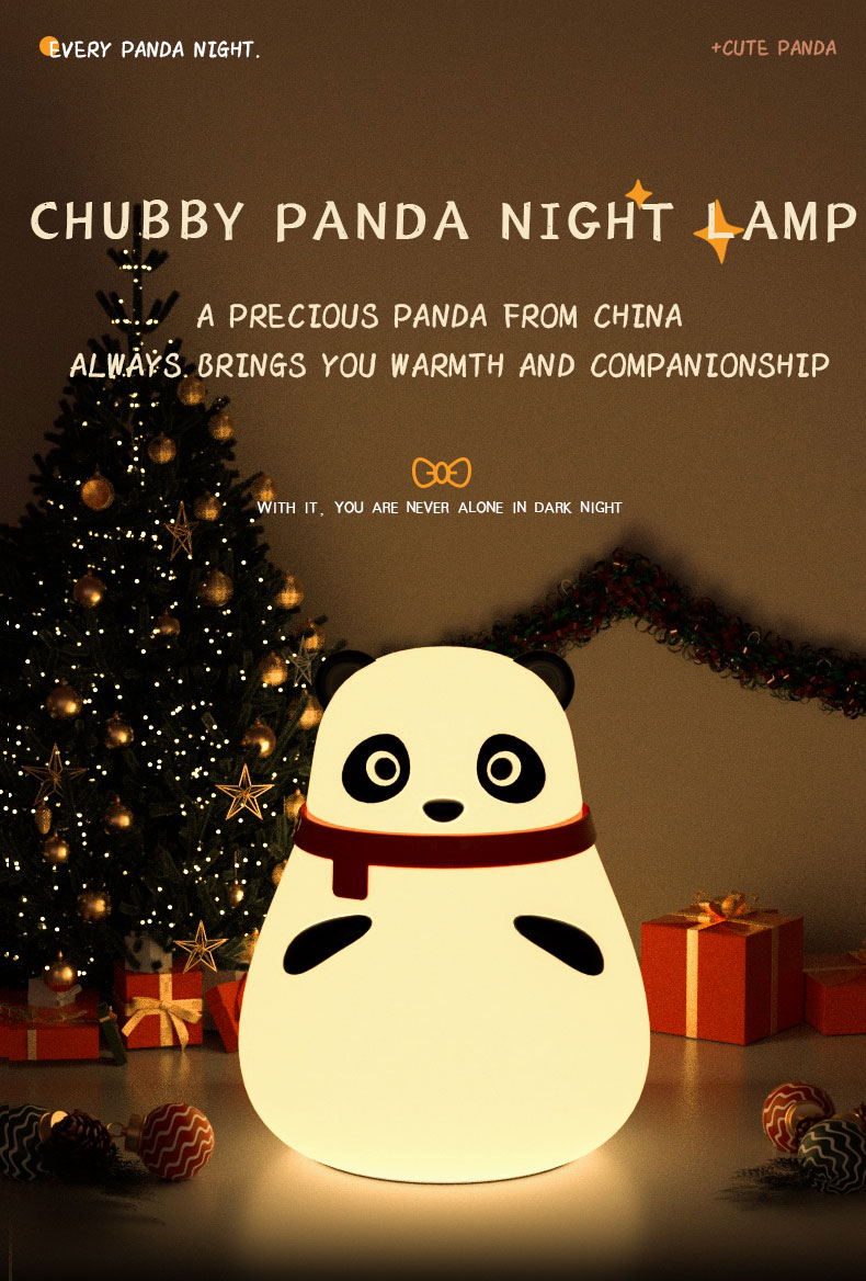 Panda Night Light | Silicone Panda Night Lamp for Kids